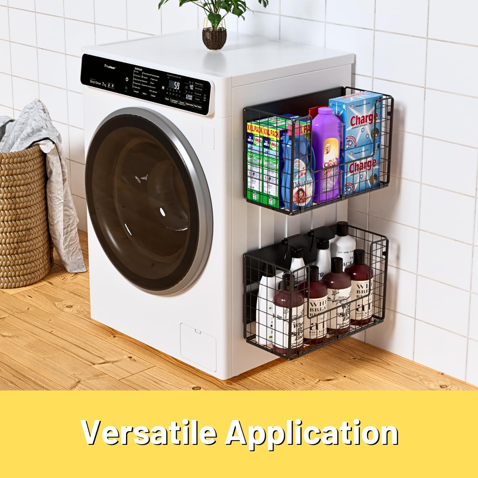 2 Set Magnetic Shelf for Fridge , Fruit Potato & Onion Storage Bins, Pantry Organizers & Storage, Large Container Magnetic Basket for Refrigerator, Kitchen Counter, Cabinet, Magnetic Fridge Organizer