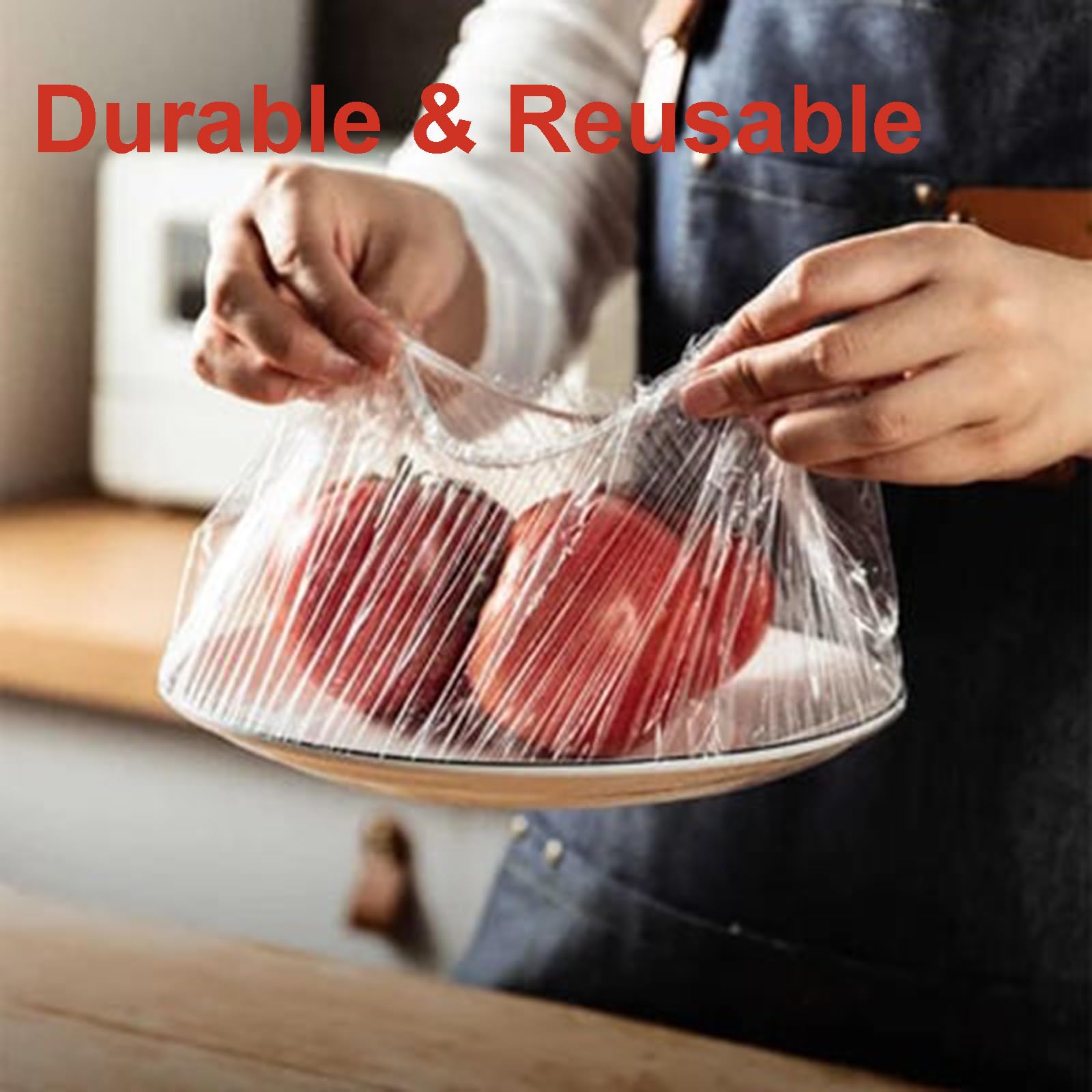 Dirtychop Reusable Fresh Keeping Bags/200PCS, Food Storage Covers Reusable Stretch Plastic Wrap Bowl Covers, Universal Food Tents/Food Covers for Outdoors, Kitchen (300 Pcs)