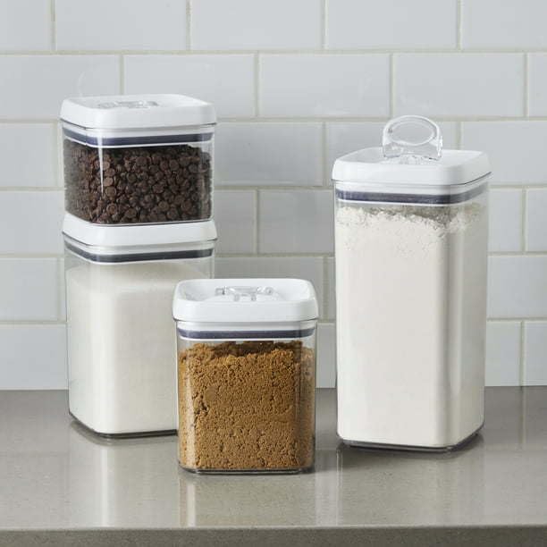 Generic 16 Cup Flip Tite Square Food Storage Container, Kitchen Pantry Organizer Airtight Canister with Lids,BPA-Free Dishwasher Safe, Clear