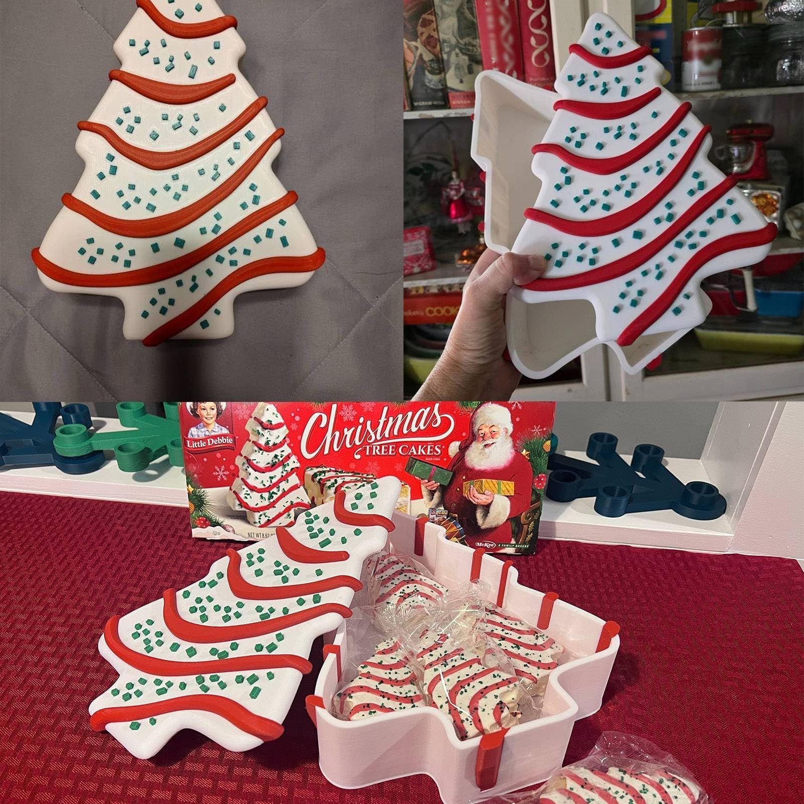 SANIKAWA Christmas Tree Cake Storage, Christmas Candy Snack Storage Decoration, Christmas Tree Box Can Put All Christmas Tree Cakes In A Beautiful Decorative Position
