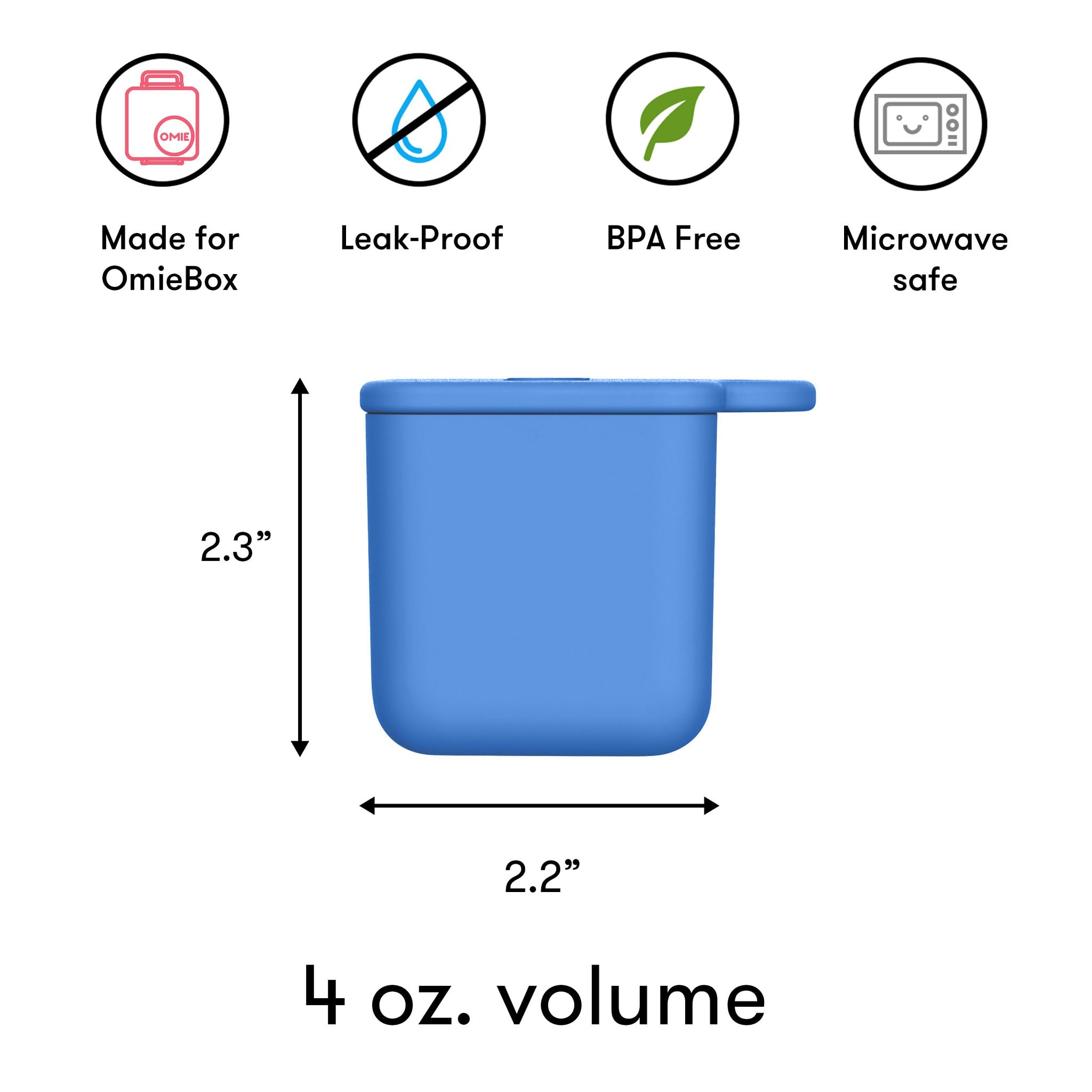 Omie OmieBox (2 pack) Leakproof Dips Containers To Go, Salad Dressing Container, Condiment Container with Lids - Food Safe Silicone - 4 ounces (Sea Blue/Green)