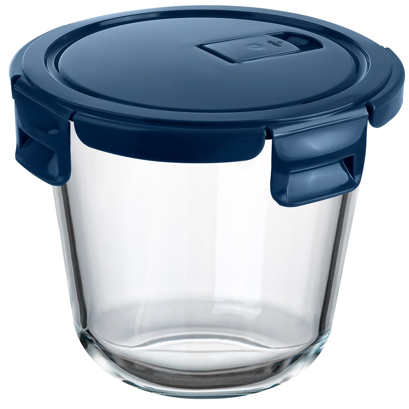 Glass Soup Container with Lid, 3-Cup Glass Soup Meal Prep Bowl with Lid, Glass Food Freezer Storage Container for Soup Tupperware Microwavable, Dark Blue 1 Pack