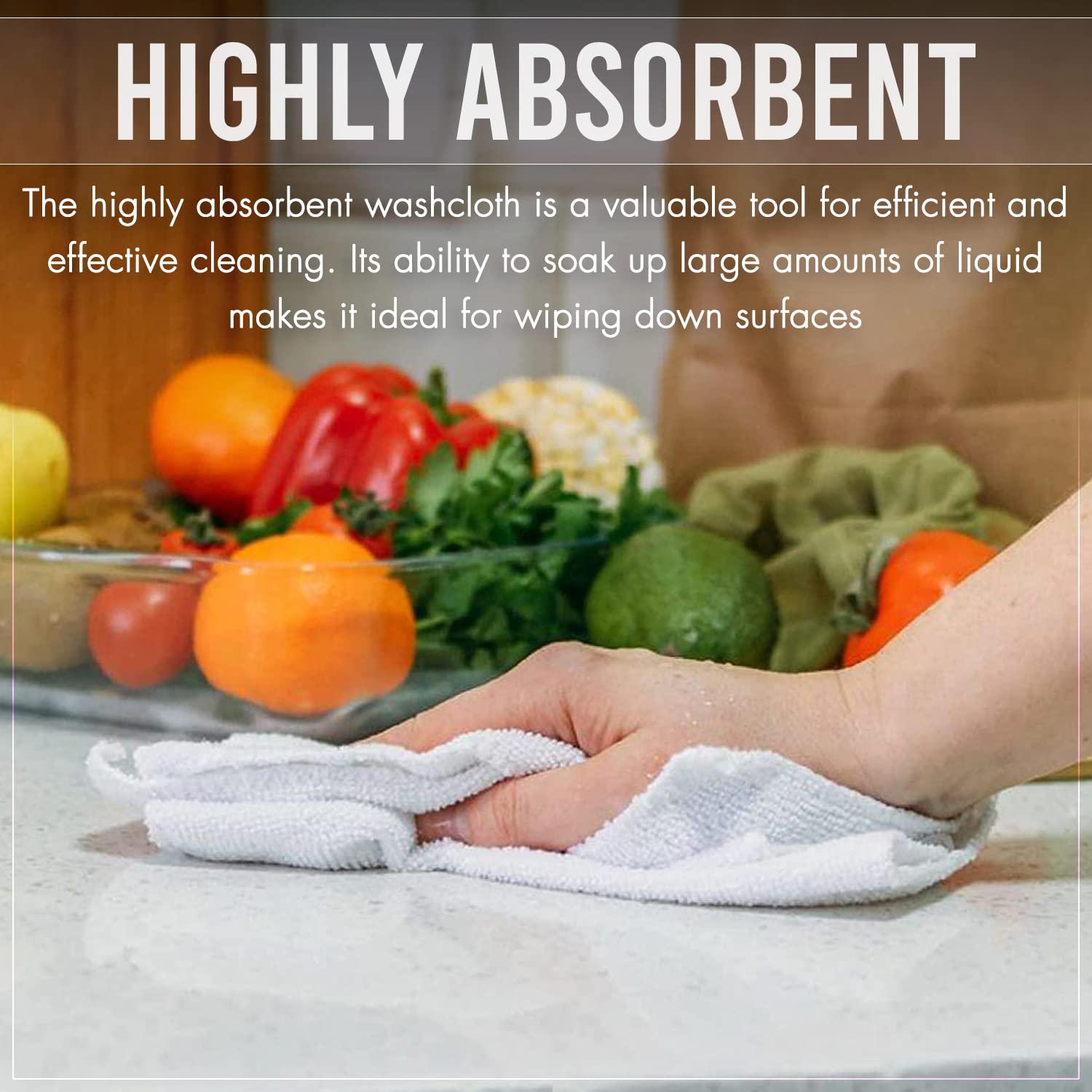 BEST TOWEL 24-Pack Washcloths - Extra-Absorbent - 100% Cotton - 12" x 12" (Multi, 24 Pack Washcloth 12x12)