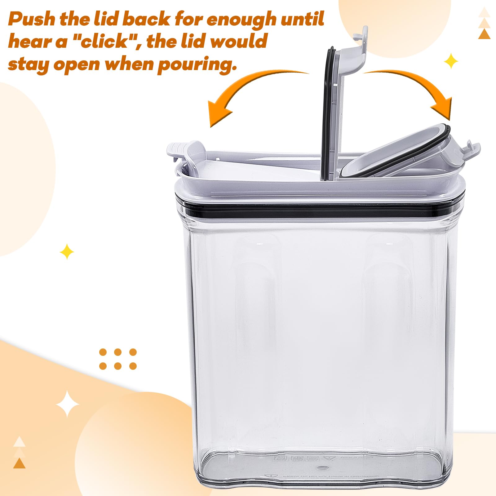 FreshKeeper Cereal Containers Storage Set, Airtight Food Storage Container with Lid 4L/135.2oz, 2PCS BPA-FREE Plastic Pantry Organization Canisters for Rice Cereal Flour Sugar Dry Food in Kitchen