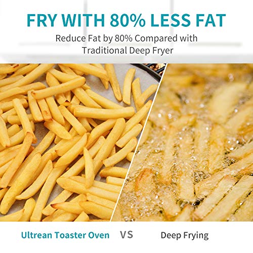 Ultrean Air Fryer Toaster Oven Combo, 32 Quart Convection Oven Countertop with Rotisserie, Toaster, Dehydrator, Bake, 7 Accessories & 50 Recipes, Silv