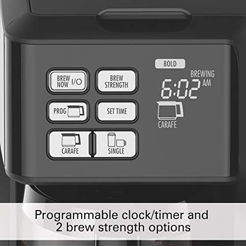 Hamilton Beach (49976) Coffee Maker, Single Serve & Full Coffee Pot,Compatible withK-Cup Packs or Ground Coffee, Programmable, FlexBrew, Black (Renewed)