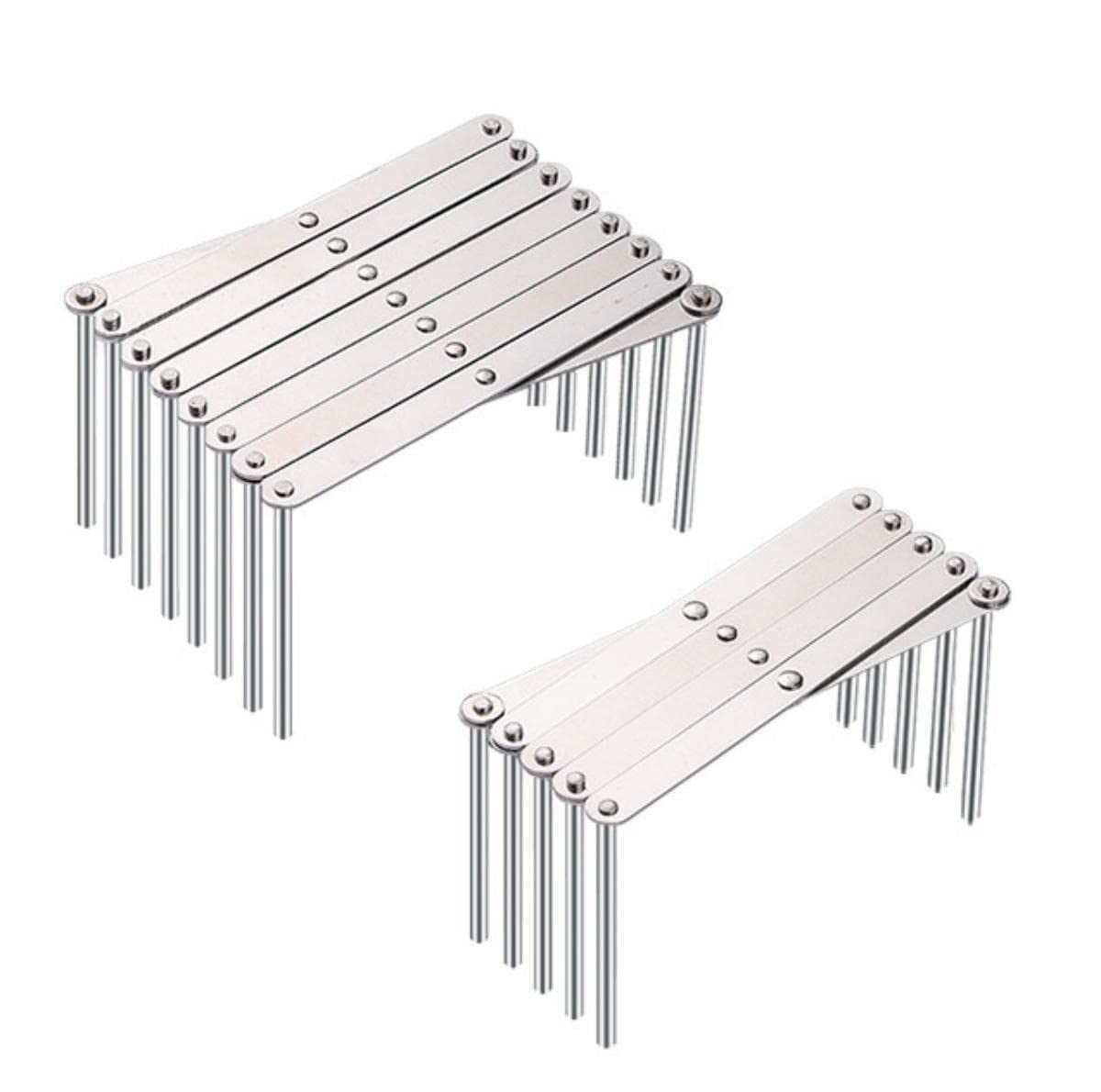 Aebor Pot Lid Organizer, Kitchen Dish Plate Pot Lid Holder Adjustable Length Stainless Steel Chopping Board Organizer Stand Holder for Pan Lids, Plates, Dishes, Cutting Boards (2Pcs(Longer Version))
