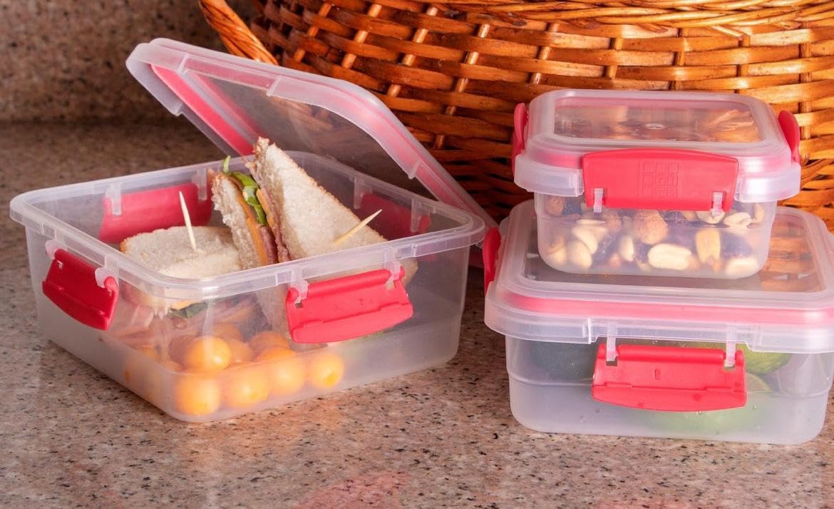 Food Storage Containers with Lids - Kitchen Essentials for Every Home: Leak Proof/BPA-free -kitchen organizer - Durable Plastic Containers sets for Organized Storage-3 Pcs(0.325l - 0.7l- 1,2l)