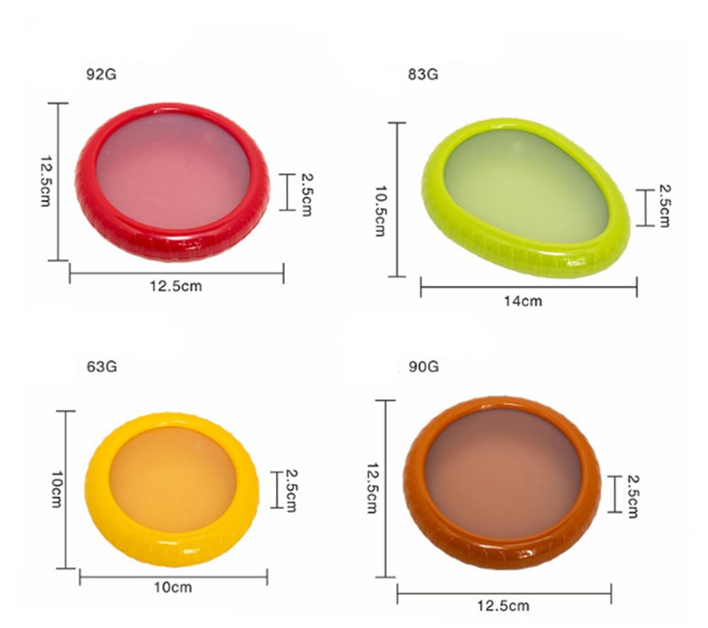 OYSRONG Silicone Fruit and Vegetable Fresh Storage Containers, Set of 4, Multicolor Anti-Oxidation Storage Box