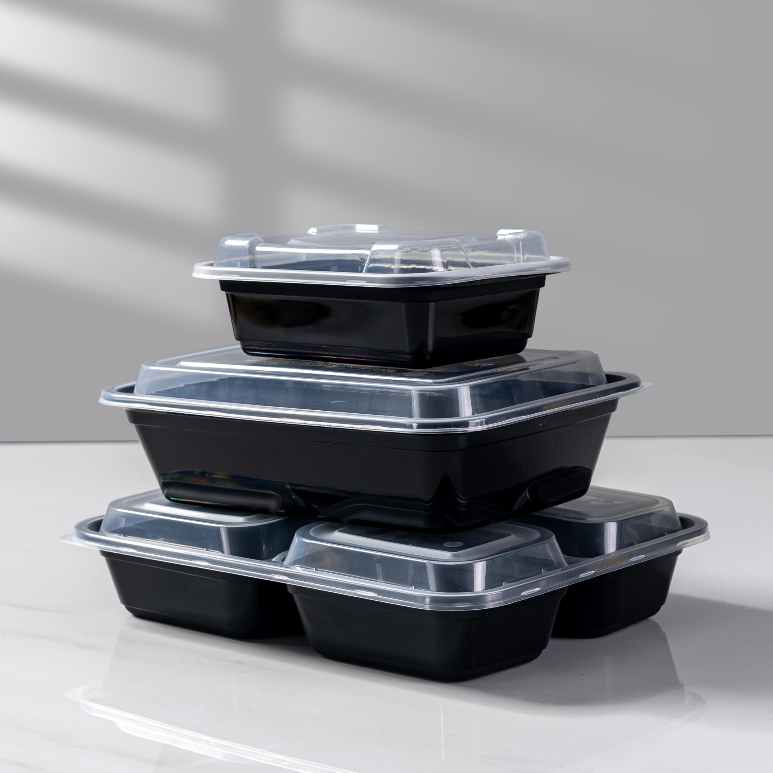 Microwave Safe Meal Prep Containers with Lids 32 oz - 50 Pack Plastic Food Storage Bowls for Lunch, Takeout, and Restaurant-Style Dining - Perfect for To-Go Meals, Salads, and Healthy Eating at Home
