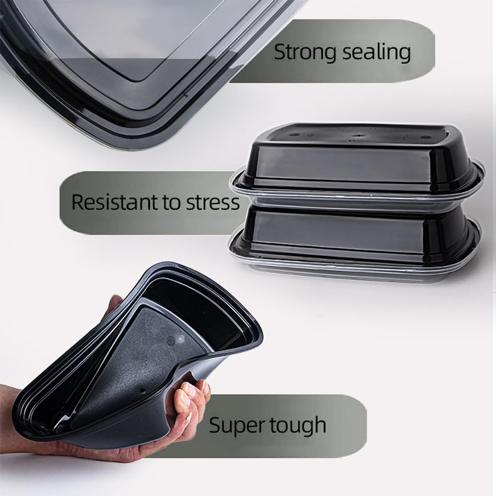 BNNIUCWE 15 Pack 28 Oz Reusable Meal Prep Containers with Lids/Food Storage Containers/Takeaway Disposable Lunch Boxes Leakproof | Dishwasher Freezer Microwave Safe/One Compartment