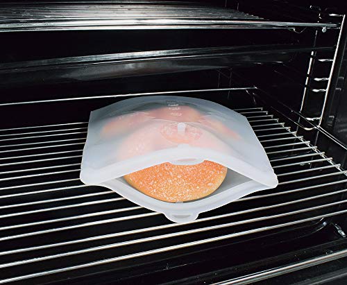 Reusable 100% Silicone Food Storage Bags, Freezer Storage Bags for Boil ,Heat and Microwave,3pack:50oz,33oz,17oz (transparent colour)