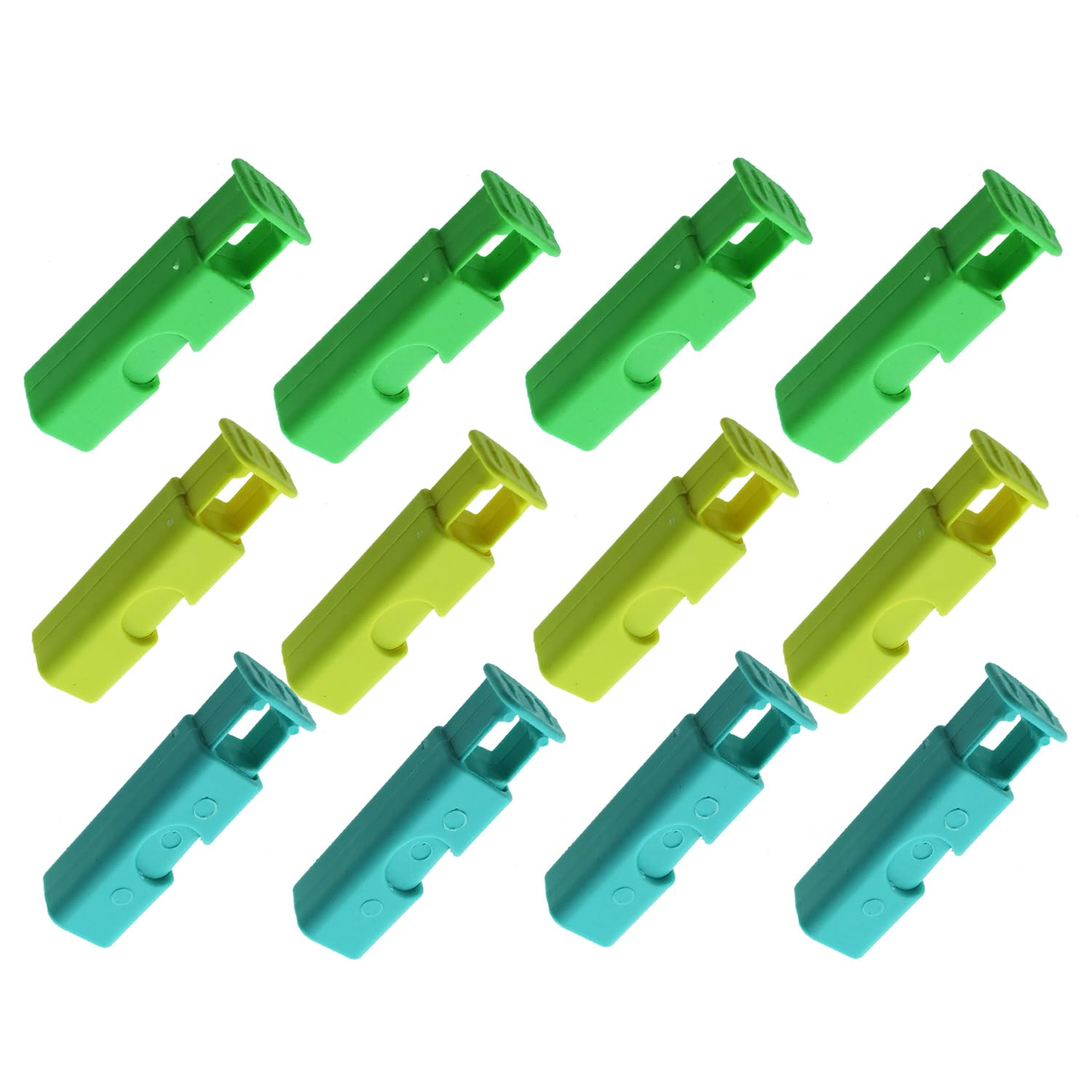 SQXBK 12PCS 60x15mm Non Slip Plastic Bread Bag Closure Clip Reusable Grocery Bag Closure Clip Easy to Squeeze Lock and Release