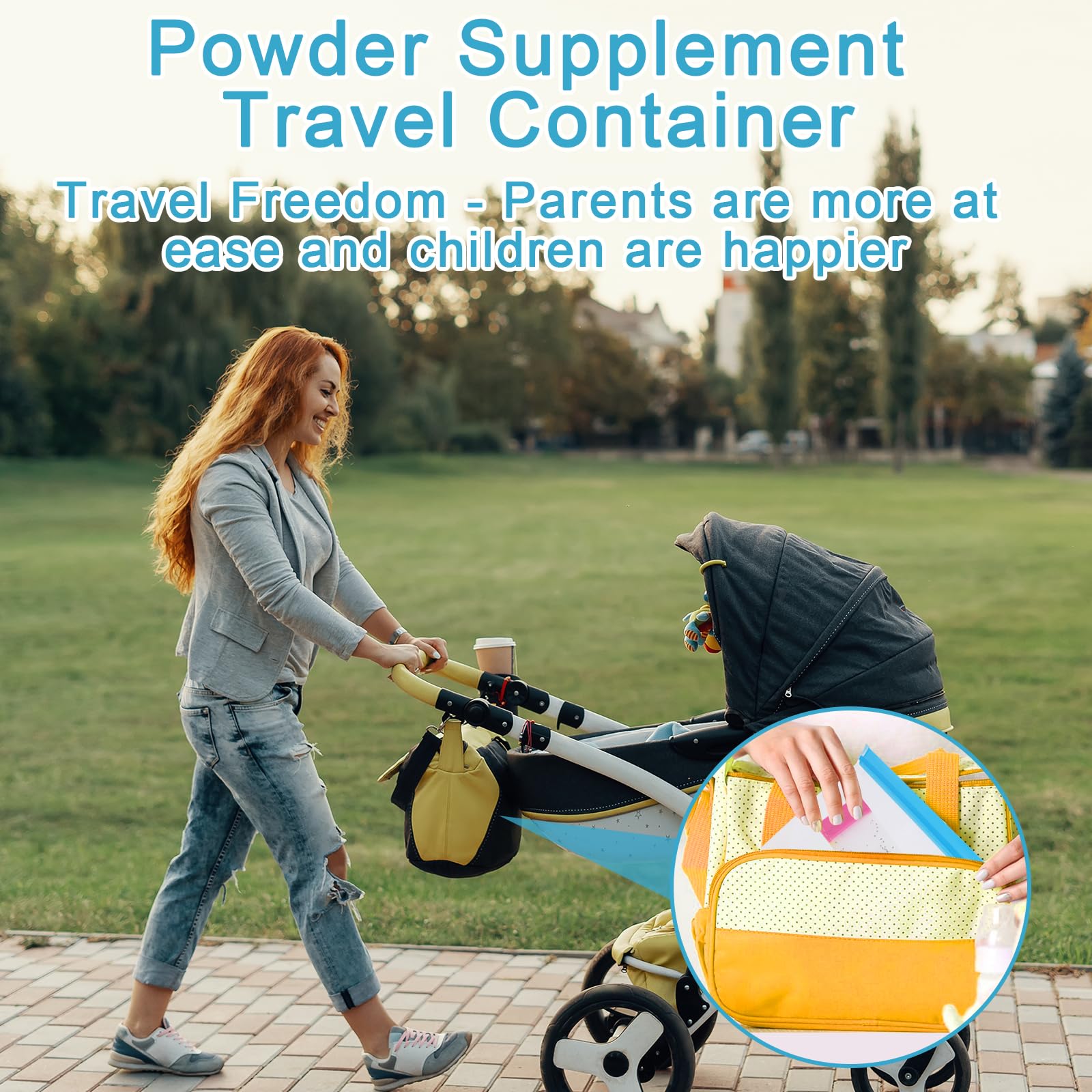 24pcs Protein Powder Travel Container Set, Reusable Powder Supplement Container To Go-14 Single Dose Bags, 2pc Large Travel Containers Zip Up Bags, 5pcs Label Stickers, 2pcs Funnels and Drying Rack