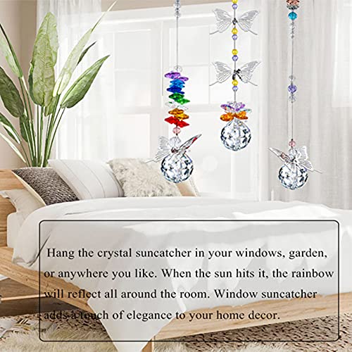 H&D HYALINE & DORA Crystal Suncatcher Window Hanging Ornament Crystals Ball Prism Rainbow Maker Butterfly Decor Pendant Set for Home Garden