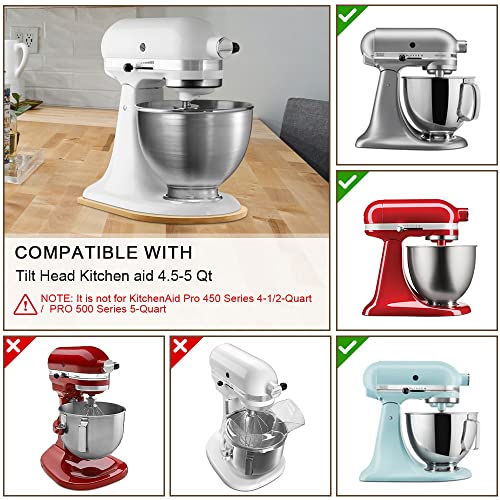 Compatible with Kitchen aid 4.5-5 Qt Bamboo Mixer Slider - Appliance Slider for Tilt Head Kitchen aid Stand Mixer, Kitchen Countertop Storage Mover Sliding Tray for Kitchen aid 4.5-5 Qt, Moving Caddy