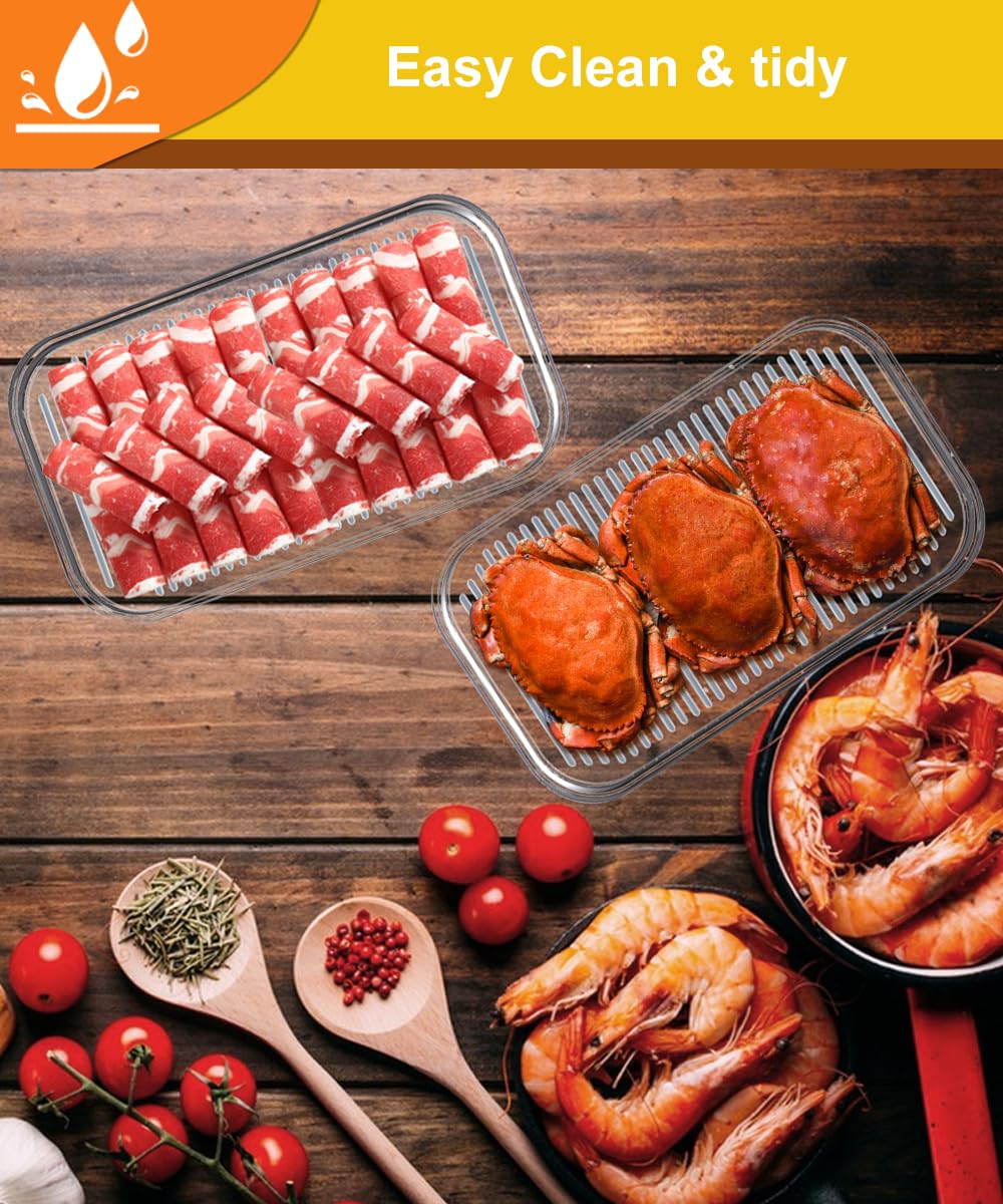 Deli Meat Container for Fridge,Bacon Lunch Meat Container for Refrigerator Stackable 3 Layers Food Storage Boxes with Lid for ColdCuts, Salami, Deli, Meal Prep Containers，BPA Free，18.60z，3Pack