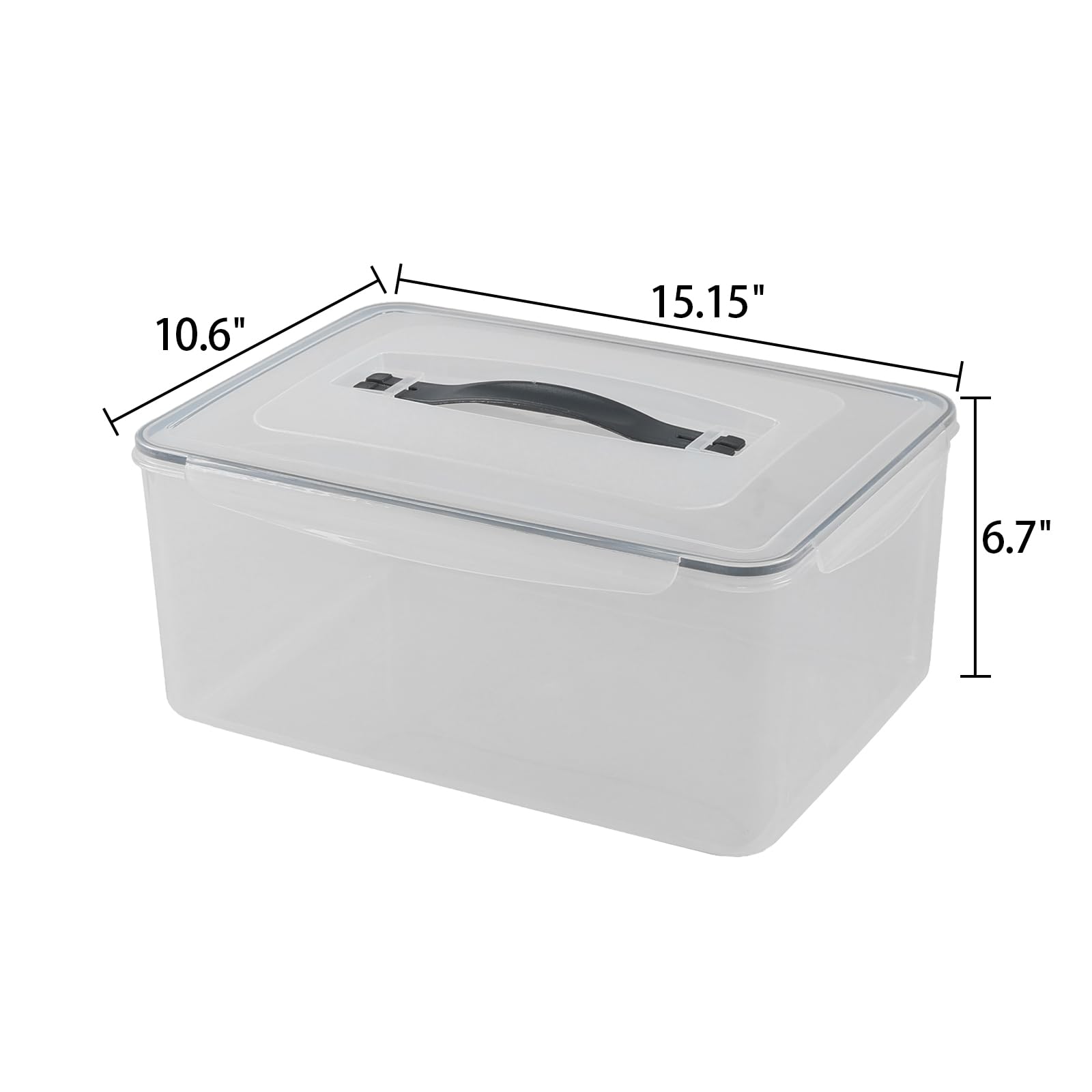 Yuright 4 Packs Airtight Food Storage Container, Clear Latching Storage Bin