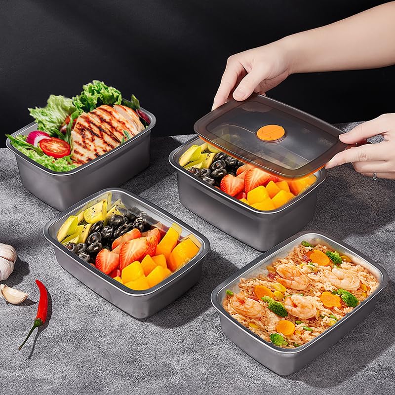 GIUOIDUO 20 PCS Food Storage Containers with Lids Airtight (10 Containers & 10 Lids)，stainless steel food containers leak proof storage box with lid Locking Food Storage Container freezer storage