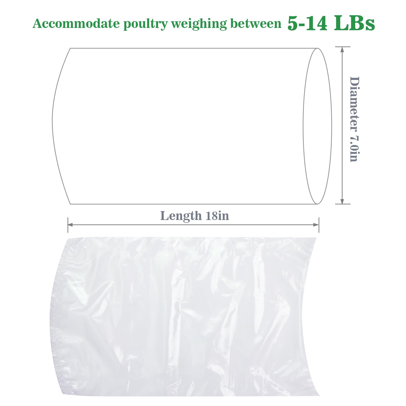 YISIMODI 18x13 In Poultry Shrink Bags - Perfect for Fresh, Safe, and Convenient Food Packaging - 30 Packs