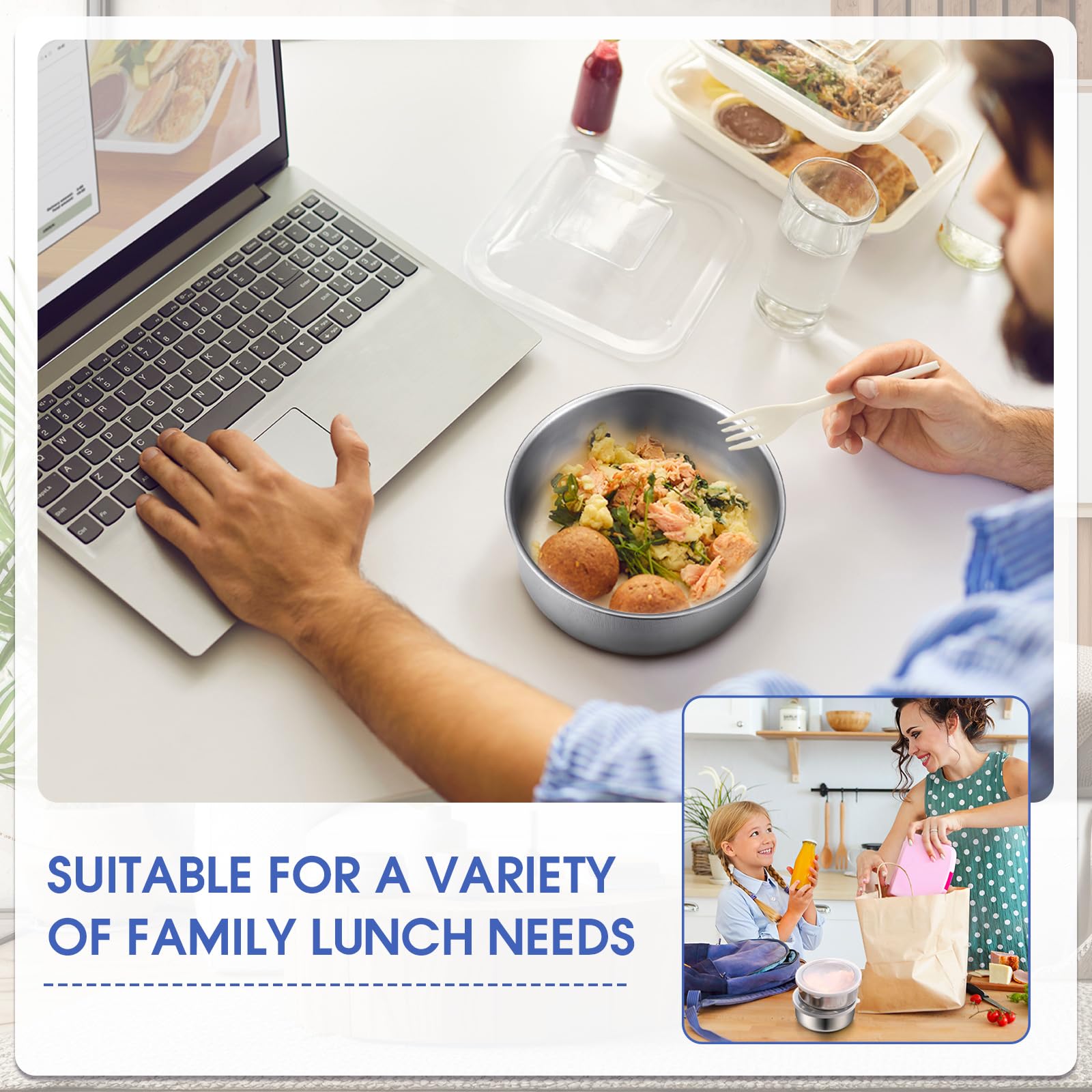 Yiyiring 16 Pack 9 oz Stainless Steel Container Stainless Steel Snack Containers with Lids Metal Food Storage Containers Leak Proof Metal Lunch Box
