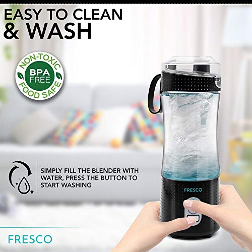 Portable Blender, Personal Size Blender for Shakes and Smoothies, Fruit Smoothie Blender, Milkshake – Juicer Mini Blender 4000 mAh USB Rechargeable with 6 Blades, Handheld use in Sports, Travel, Gym