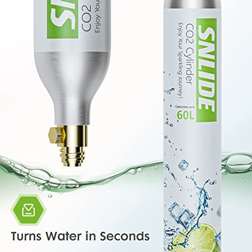 60L Co2 Carbonator Compatible with Sparkling Water Maker, 60L co2 Cylinder, Soda co2 Cartridges, 14.5oz, Set of
