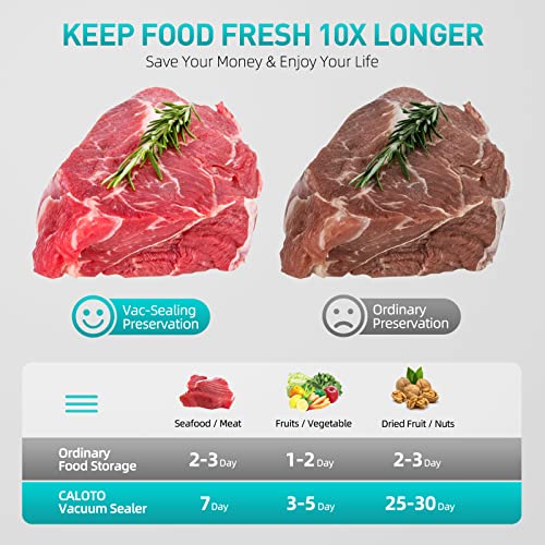 Vacuum-Sealer-Machine for Food Saver - Food-Vacuum-Sealer Automatic Air Sealing System for Food Storage Dry and Wet Food Modes LED Indicator Compact Design 11.8 Inch with 15Pcs Seal Bags Starter Kit