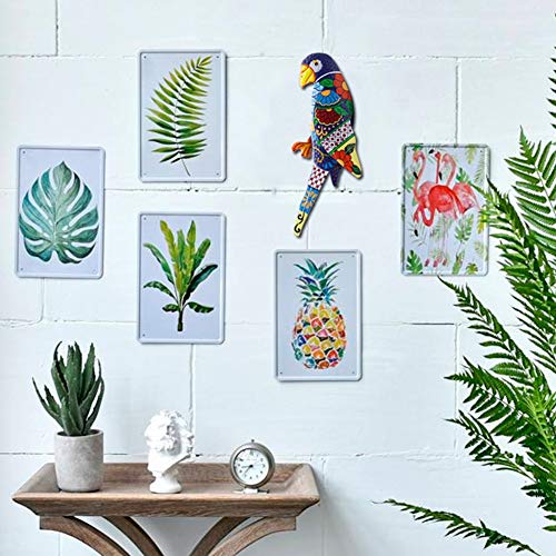 Zcaukya Wall Decor Hanging for Indoor Outdoor Home Bedroom Office Garden (Parrot Blue)