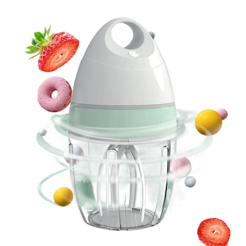 CloudMedia Cute Electric Whisk, USB Rechargeable, Low Noise Automatic Mixer with 900ML Container, Milk Foamer