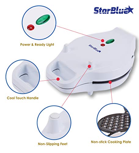 Hong Kong Egg Waffle Maker by StarBlue with BONUS recipe e-book - Make Hong Kong Style Bubble Egg Waffle in 5 minutes AC 120V, 60Hz 760W