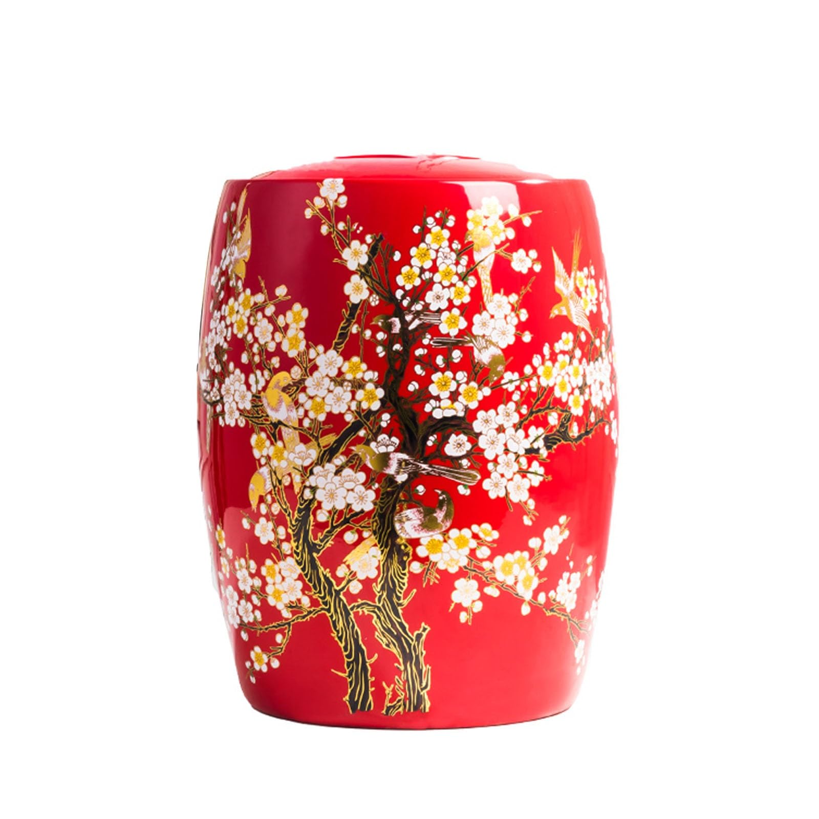 Classic Home Food Storage Porcelain Bottle Kitchen Sealed Jar With Lid Ceramic Rice Containe Ceramic Rice Cylinder With Lid Rice Storage Bins Ceramic Rice Bucket Rice Storage Box For Rice, Flour,Food(