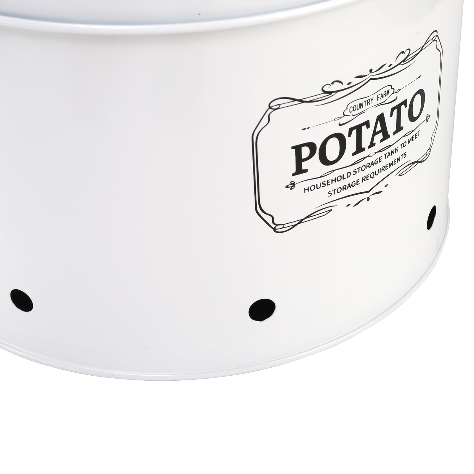 Suwimut Set of 3 Vegetable Storage Tins, Metal Potato Onion Garlic Storage Bin, Kitchen Canisters Vegetable Fresh Keeper Garlic Container Onion Keeper Potato Bin with Aerating Holes and Lid