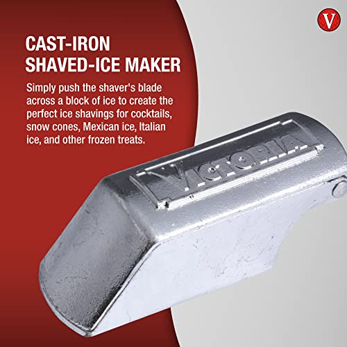 Victoria Cast-Iron Ice Shaver, Margarita, Mexican, and Italian Ice Maker, Made in Colombia