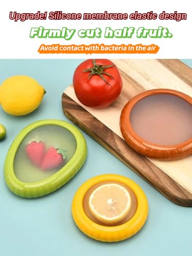 WYMZF Silicone Fruit Storage Containers, Fruit and Vegetable Anti-oxidation Storage Box for Fridge, Onion Storage and Avocado Saver Gadgets Set Ideal for Kitchen. (Mix-4set)