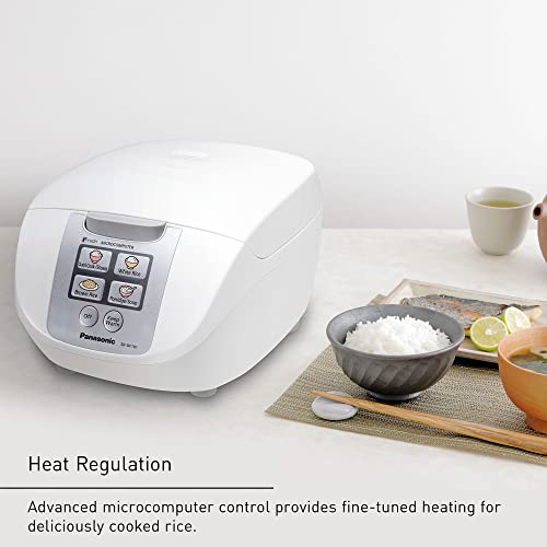 Panasonic 5 Cup (Uncooked) Rice Cooker with Fuzzy Logic and One-Touch Cooking for Brown Rice, White Rice, and Porridge or Soup β 1.0 Liter β SR-DF101 (White)