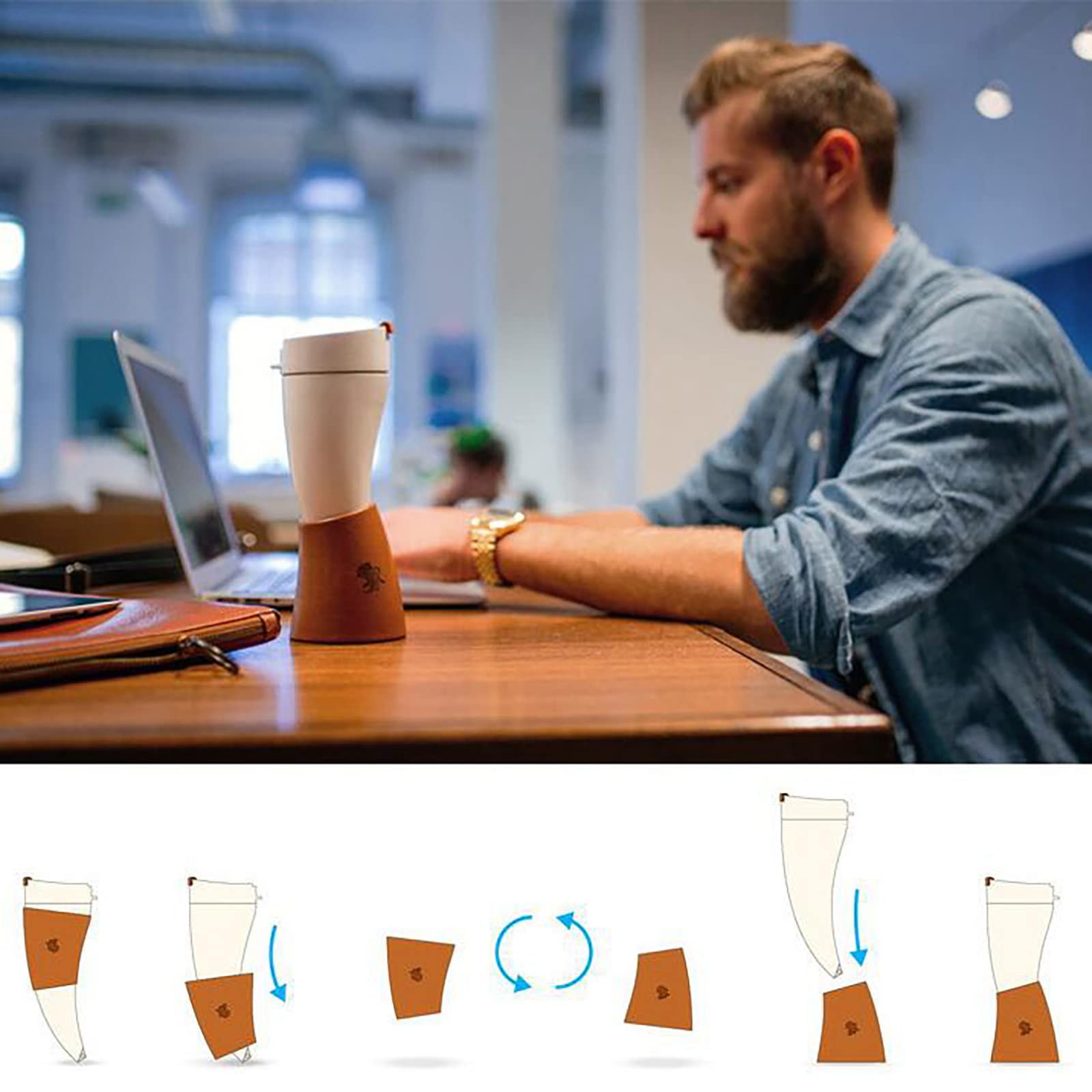 Goat Horns Coffee Mug, Creative Horn Coffee Cup 230ml Stainless Steel Vacuum Cup Mug For Tea Coffee, Leak-proof Travel Bottles Coffee Cups With Rope (white)