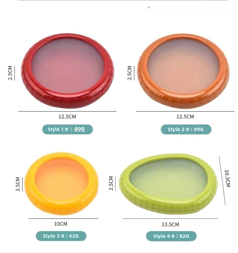 WYMZF Silicone Fruit Storage Containers, Fruit and Vegetable Anti-oxidation Storage Box for Fridge, Onion Storage and Avocado Saver Gadgets Set Ideal for Kitchen. (Mix-4set)