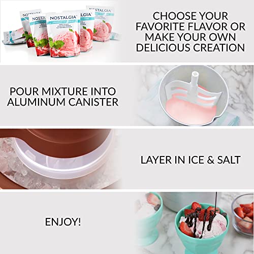 Nostalgia Electric Bucket Ice Cream Maker With Easy-Carry Handle, Makes 6-Quarts in Minutes, Frozen Yogurt, Gelato, Made From Real Wood