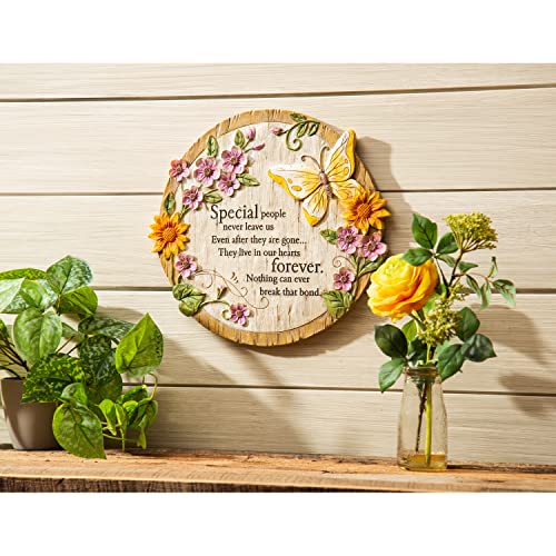 Evergreen Special People Never Leave Us Garden Memorial Stone | Outdoor Safe | 12-Inch | Remembrance Gift | Décor for Homes, Lawn and Garden