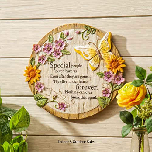 Evergreen Special People Never Leave Us Garden Memorial Stone | Outdoor Safe | 12-Inch | Remembrance Gift | Décor for Homes, Lawn and Garden