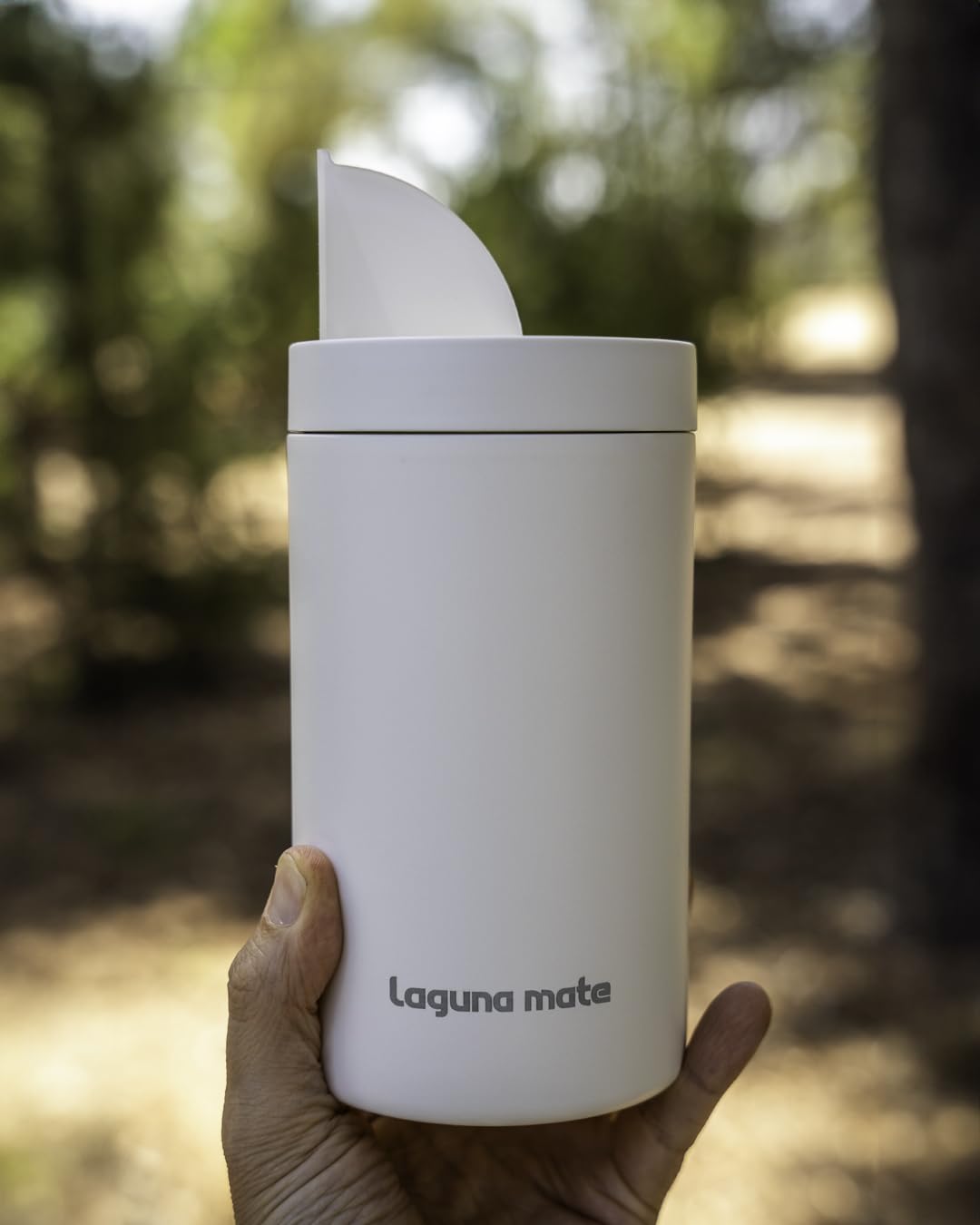 Laguna Mate Yerbero Yerba Mate Container with Easy to Open Twist Cap and Pour Spout - Container for Sugar and Coffee Dispenser - Yerbero Para Mate - Yerbera de Mate (White)