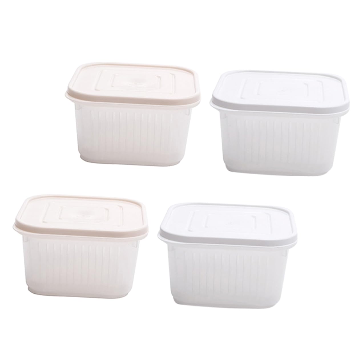 HOLIDYOYO 4pcs Box Double Layer Crisper Onion Fresh-keeping Case Containers with Strainer Basket Food Containers Fridge Food Container Draining Crisper Fruit Strainer Ginger Drain Crisper or
