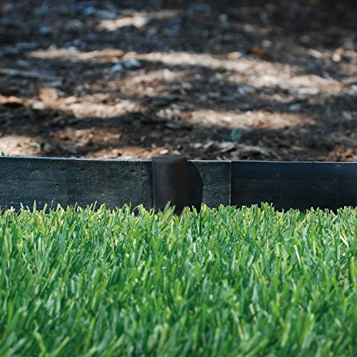 EasyFlex Pound-in Landscape Edging with Anchoring Stakes, 4.5 in. Straight Top Plastic Garden Border, 20 Foot Kit, Black, (3500-20C-3)