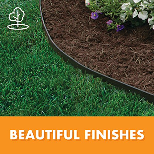 EasyFlex Pound-in Landscape Edging with Anchoring Stakes, 4.5 in. Straight Top Plastic Garden Border, 20 Foot Kit, Black, (3500-20C-3)