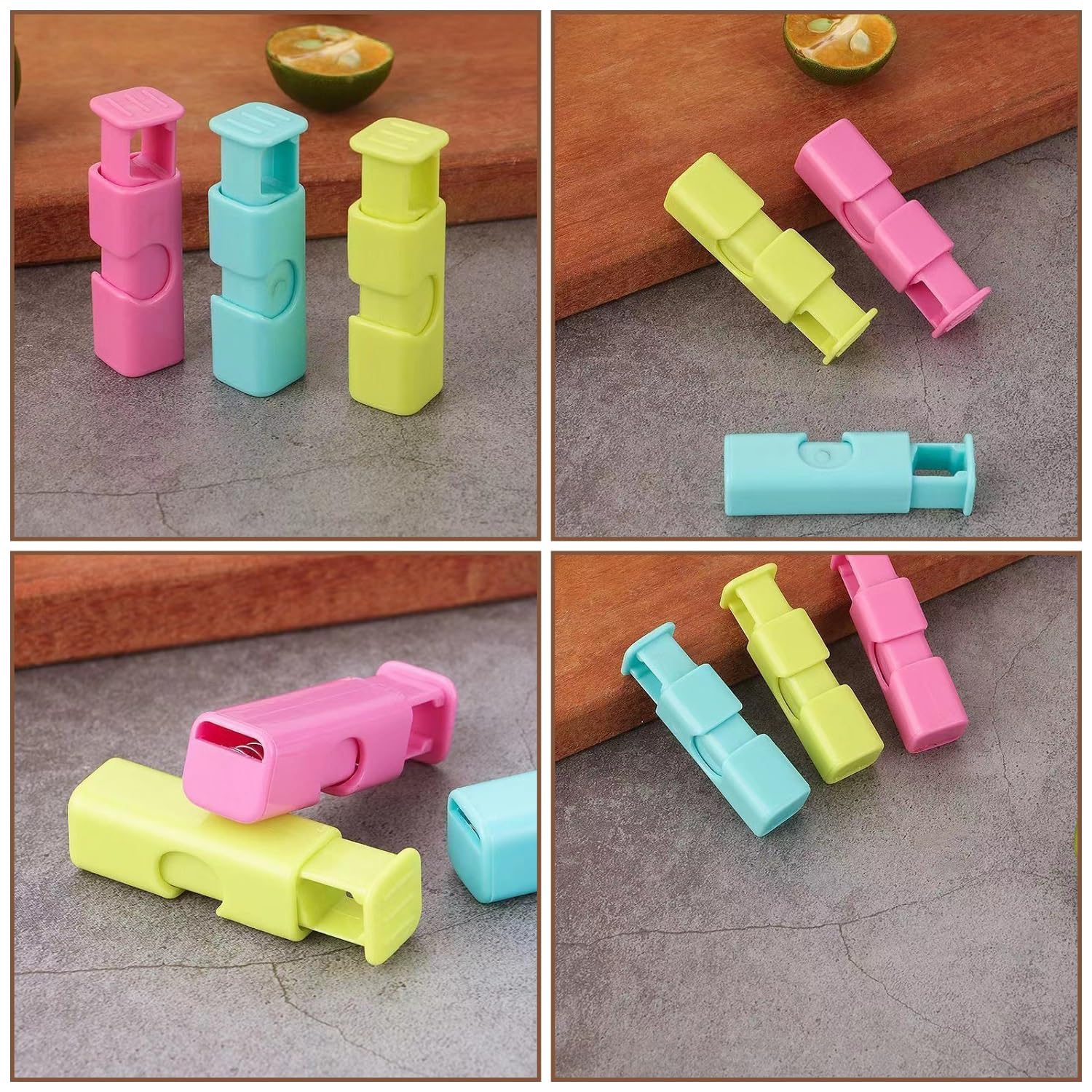 AMPPBI Food Clips,Snack Bread Seal Clips,Plastic Bag Clips, Easy to Use Bread Bag Clips,Moisture Clips,Multipurpose Bag Clips for Snack & Bread Seal(5PC)