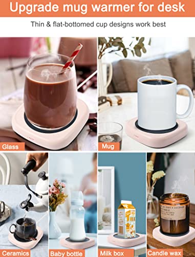 Otspove Coffee Mug Warmer - Mug Warmer for Desk with 2 Temperature Settings, Electric Coffee Cup Warmer, Auto Shut Off Coffee Warmer Pink