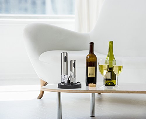 Ivation Wine Gift Set, Includes Stainless Steel Electric Wine Bottle Opener, Wine Aerator, Electric Vacuum Wine Preserver, 2 Bottle Stoppers, Foil Cutter & LED Charging Base