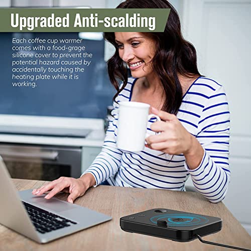 Coffee Warmer for Desk with 3-Temp Settings, Beverage Mug Warmer with Auto On/Off, Coffee Mug Warmer with Auto-Off Timer, Electric Coffee Cup Warmer with Led Digital Display, Warm Gift for Your Love