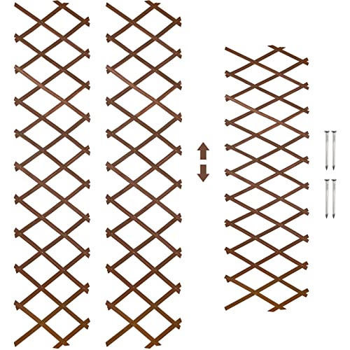Expandable Wooden Lattice Frame - Hanging Plant Trellis Frame for Wall Climbing Plants Vines - Wall Art Freedom Lattice for Room Decor - Small Wood Fence Panel for Space Separate